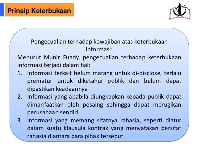prinsip keterbukaan dan benturan kepentingan prinsip keterbukaan dan benturan kepentingan