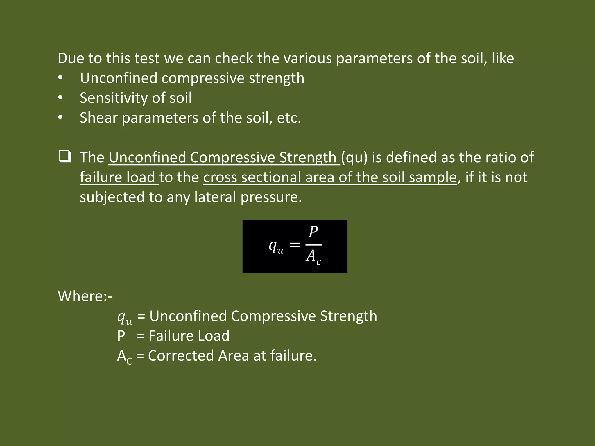 Unconfined Compression Test | PPTX
