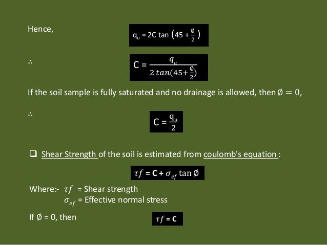 Unconfined Compression Test