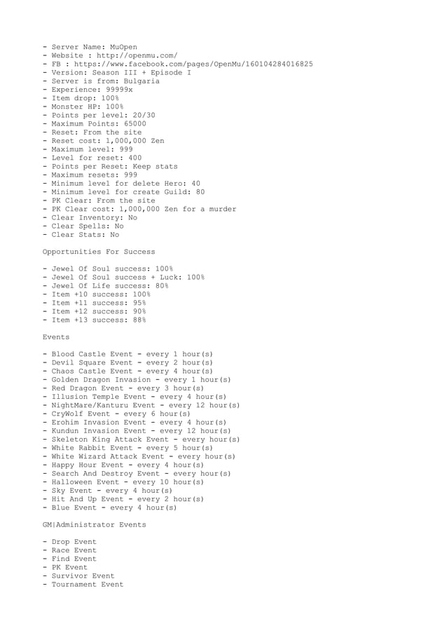 OPENMU | TXT | Video Gaming