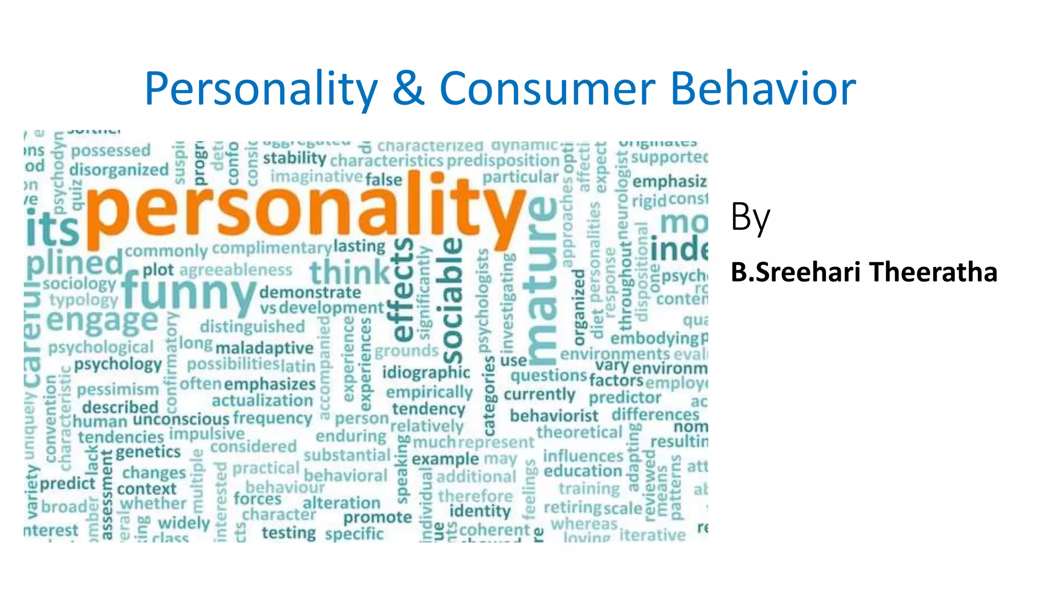 Personality and consumer behavior | PPT