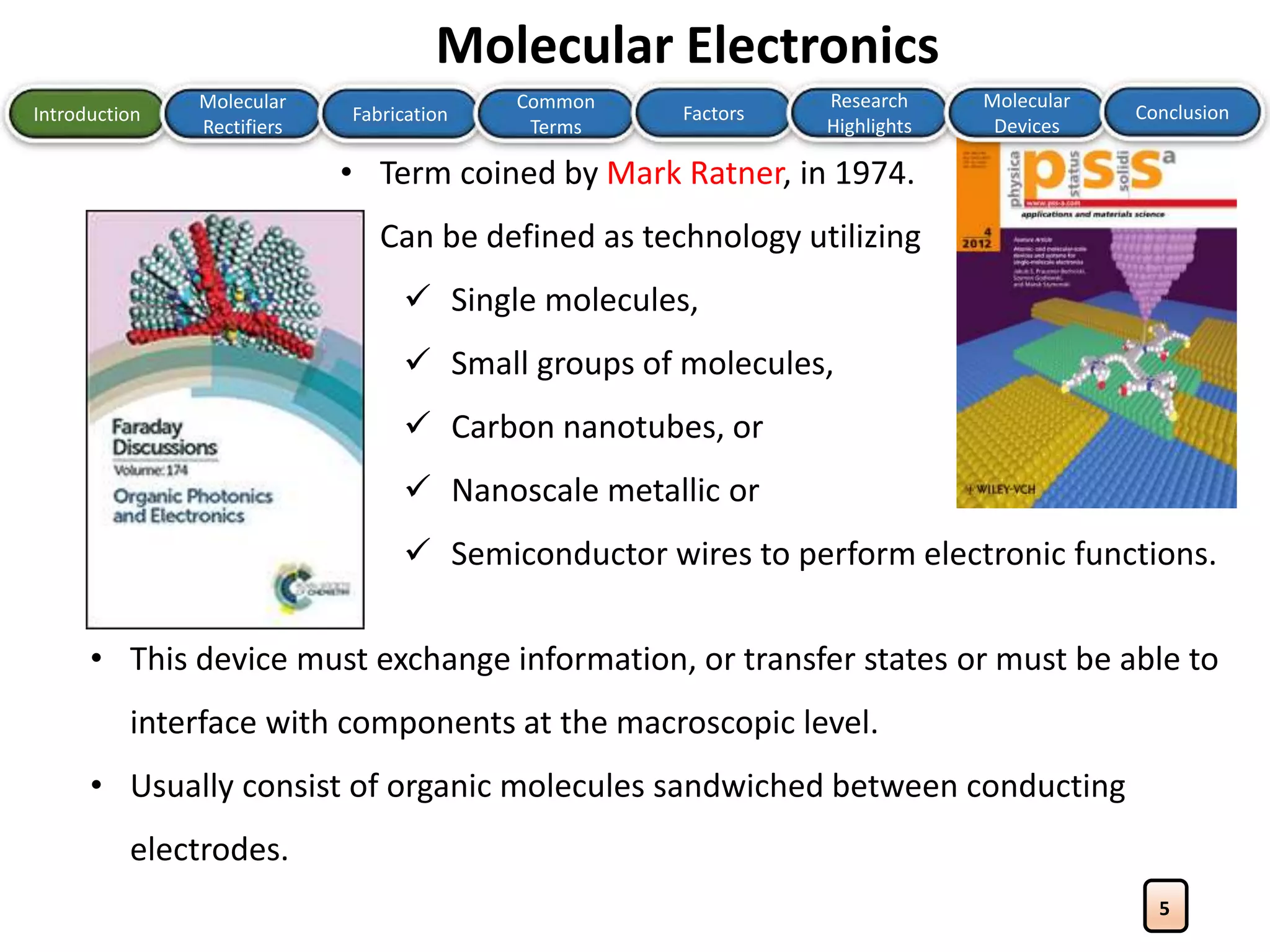 Molecular Electronics | PPTX