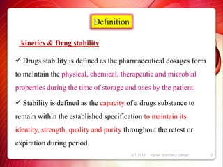 kinetics and drug stability | PPTX