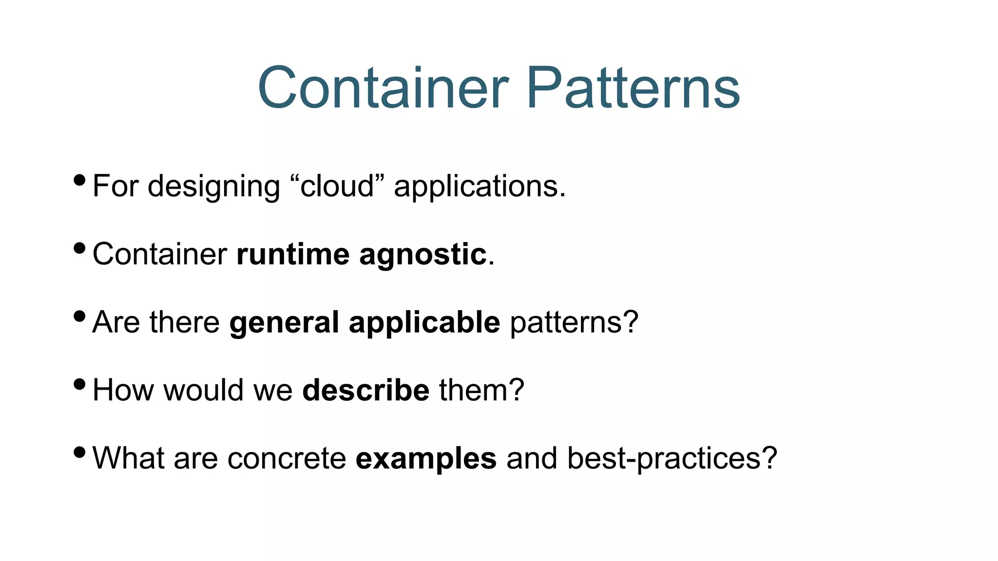 Container Patterns | PPT