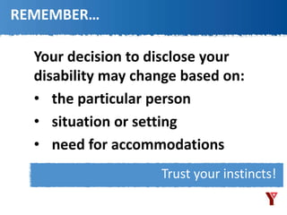 Disclosing Your Disability...OR NOT | PPTX