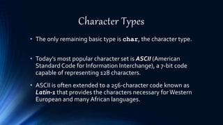 A Closer Look at Data Types, Variables and Expressions | PPT