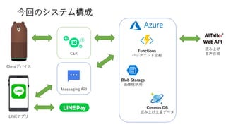 Azure＆C#によるClovaスキル＋LINE Bot短期開発 | PPT