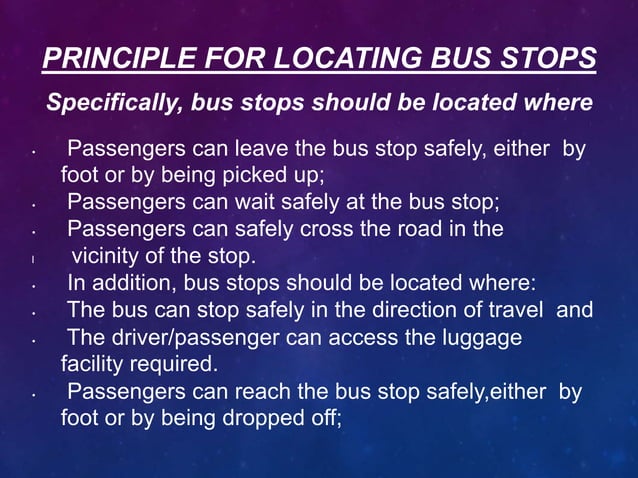 BUS STOPS | PPTX | Rail Travel | Travel Type