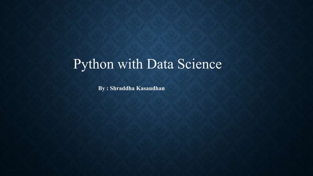 Python With Datascience Ppt