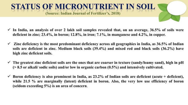 Micronutrient and their diverse role in vegetable crops: advances and future perspective | PPTX