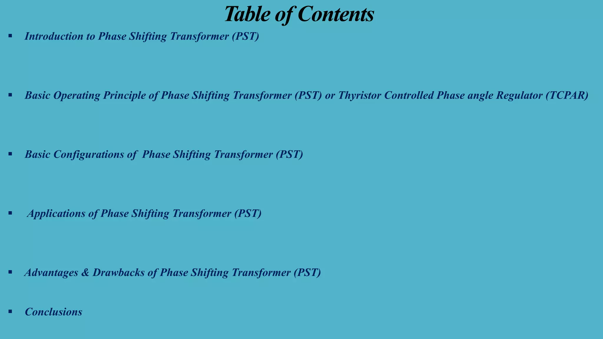 Basic Configurations of Thyristor Controlled Phase Shifting Transformer or Phase angle ...