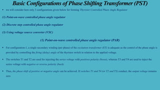 Basic Configurations of Thyristor Controlled Phase Shifting Transformer ...
