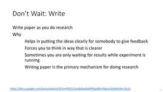 How to Write a (Good) Research Paper | PPTX