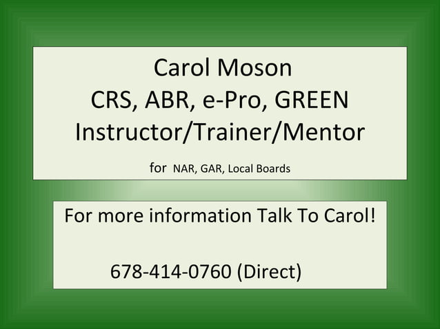 A Sneak Peek At The Green Designation | PPT