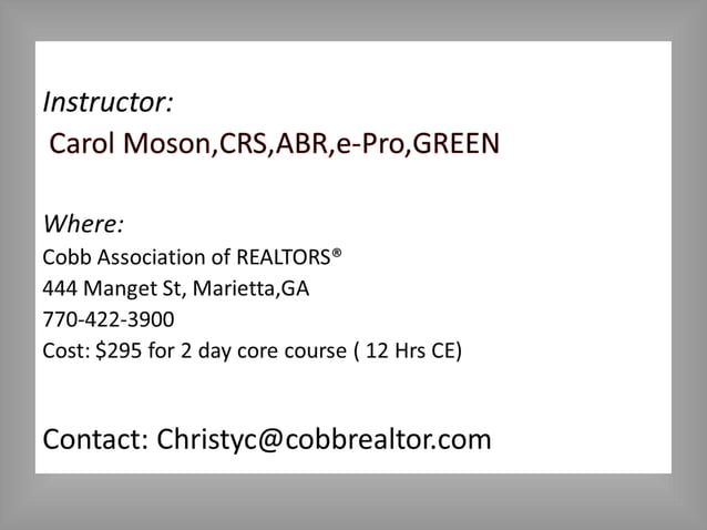 A Sneak Peek At The Green Designation | PPT