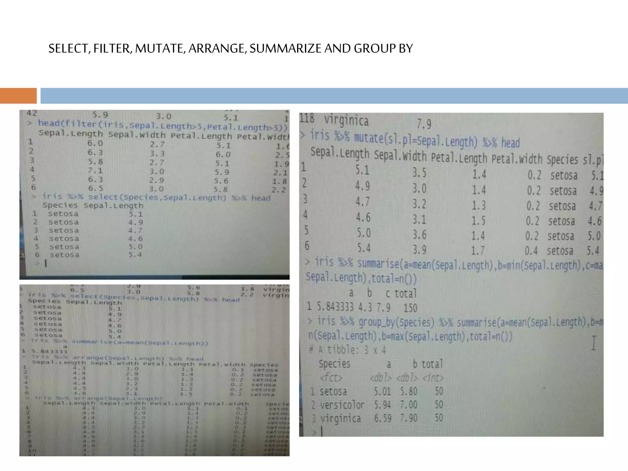 DPLYR package in R | PPTX | Programming Languages | Computing