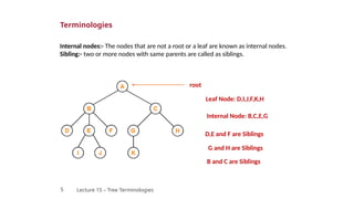 Binary Trees - Tree Terminologies and representation | PPTX