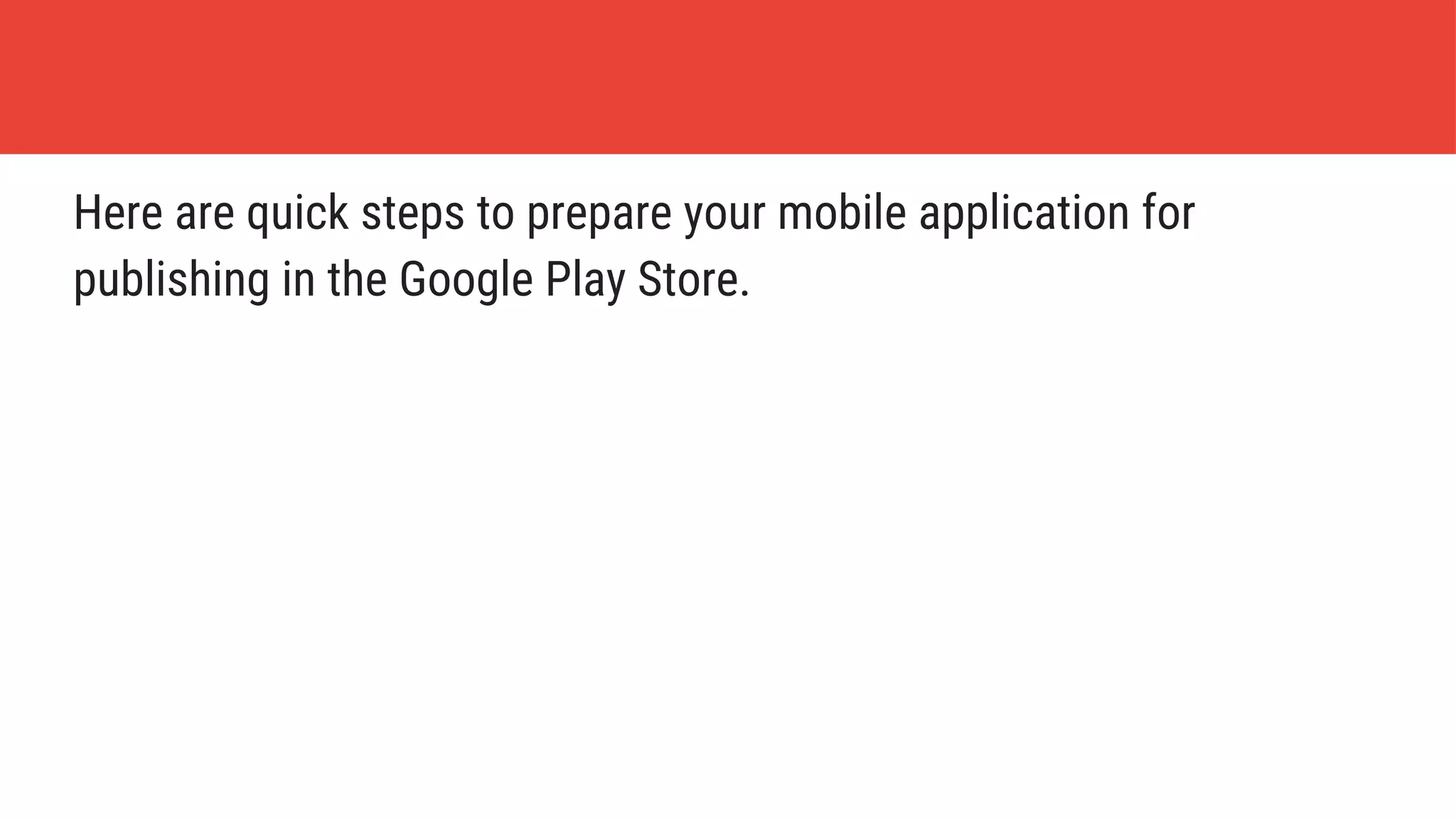 Publish Android Application on Google Play Store | PDF
