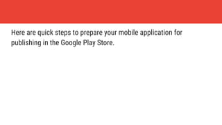 Publish Android Application on Google Play Store | PDF