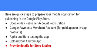 Publish Android Application on Google Play Store | PDF