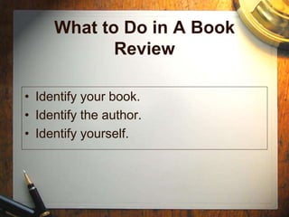 Presentation on How To Write Book review | PPTX