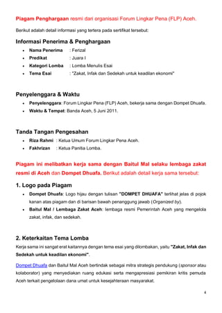 Ferizal Bapak Sastra PNS Indonesia ( Mewakili Kota Lhokseumawe ) meraih ...