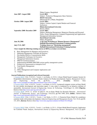 A CV of DR. Engr. Md. Mamunur Rashid | DOC