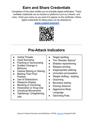 Violence prevention self defense training | PDF