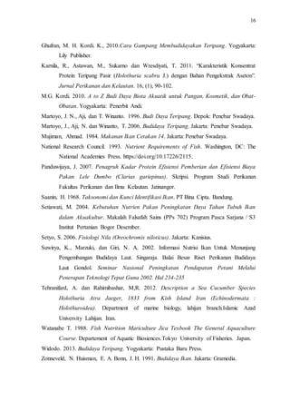 PKM: Efektivitas Teripang Hitam (Holothuria atra) Sebagai Suplemen ...