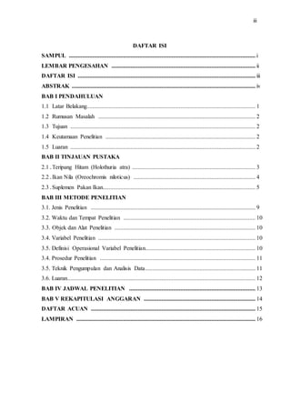 PKM: Efektivitas Teripang Hitam (Holothuria atra) Sebagai Suplemen ...
