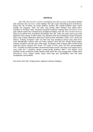 PKM: Efektivitas Teripang Hitam (Holothuria atra) Sebagai Suplemen ...