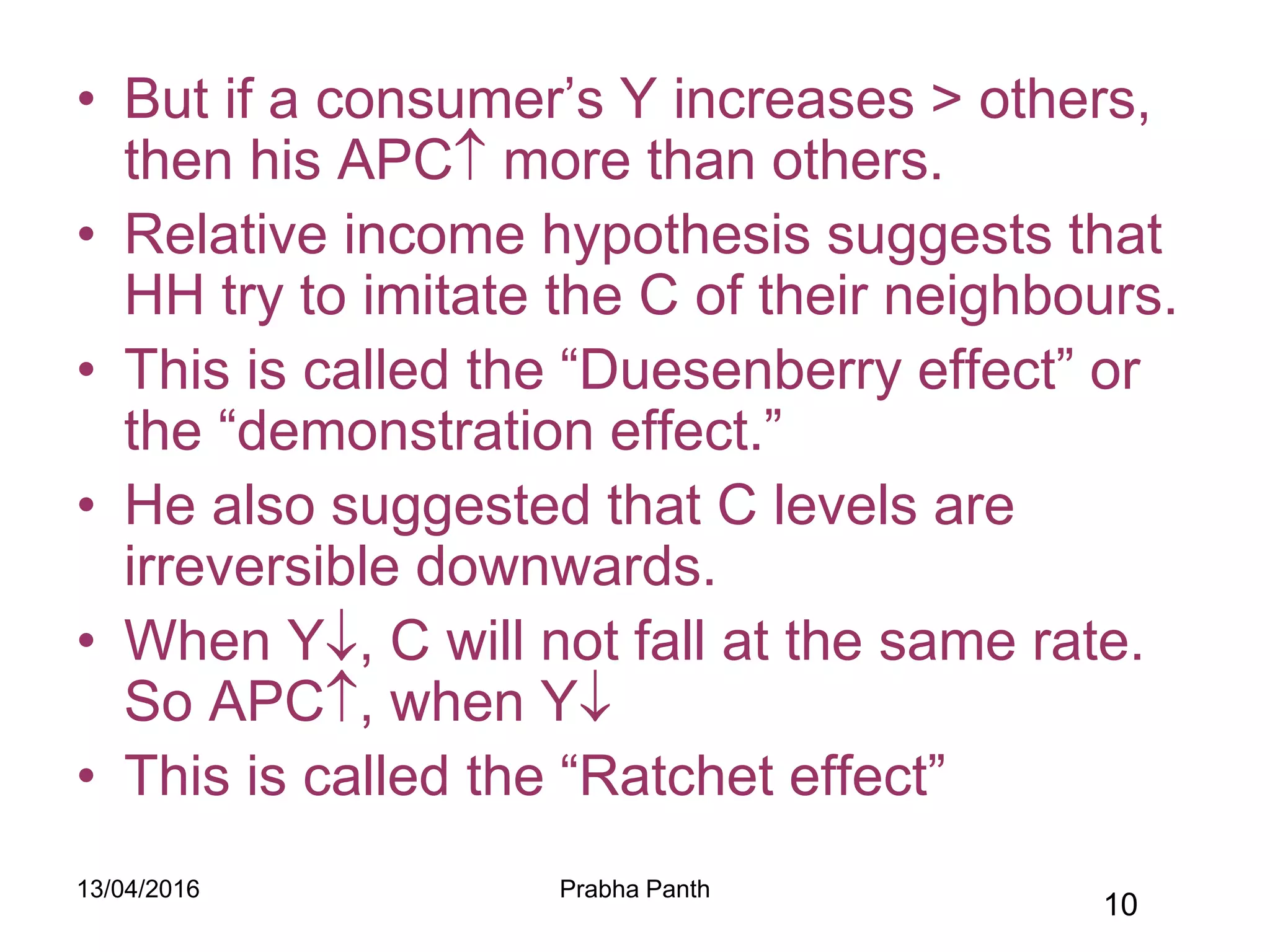 Theories of the Consumption Function 1 | PPSX