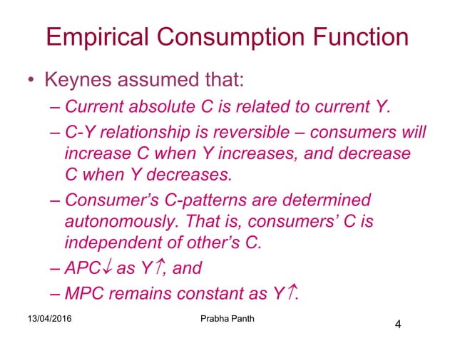 Theories of the Consumption Function 1 | PPSX