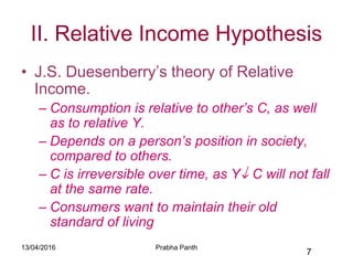 Theories of the Consumption Function 1 | PPSX