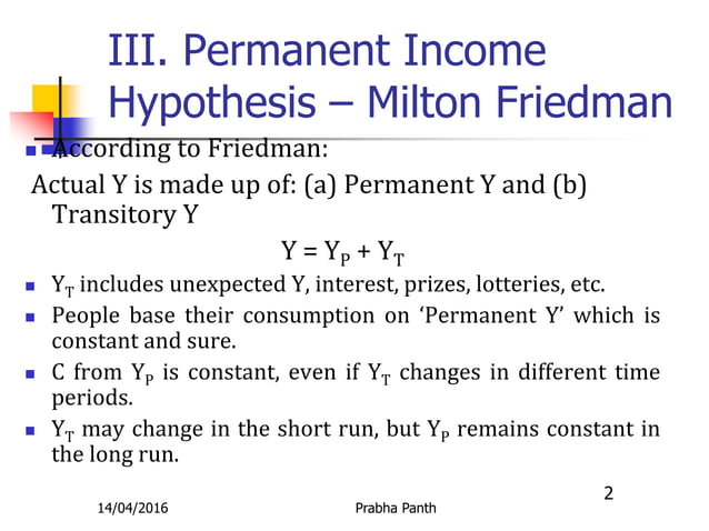Theories of consumption II | PPSX | Economy | Business and Finance