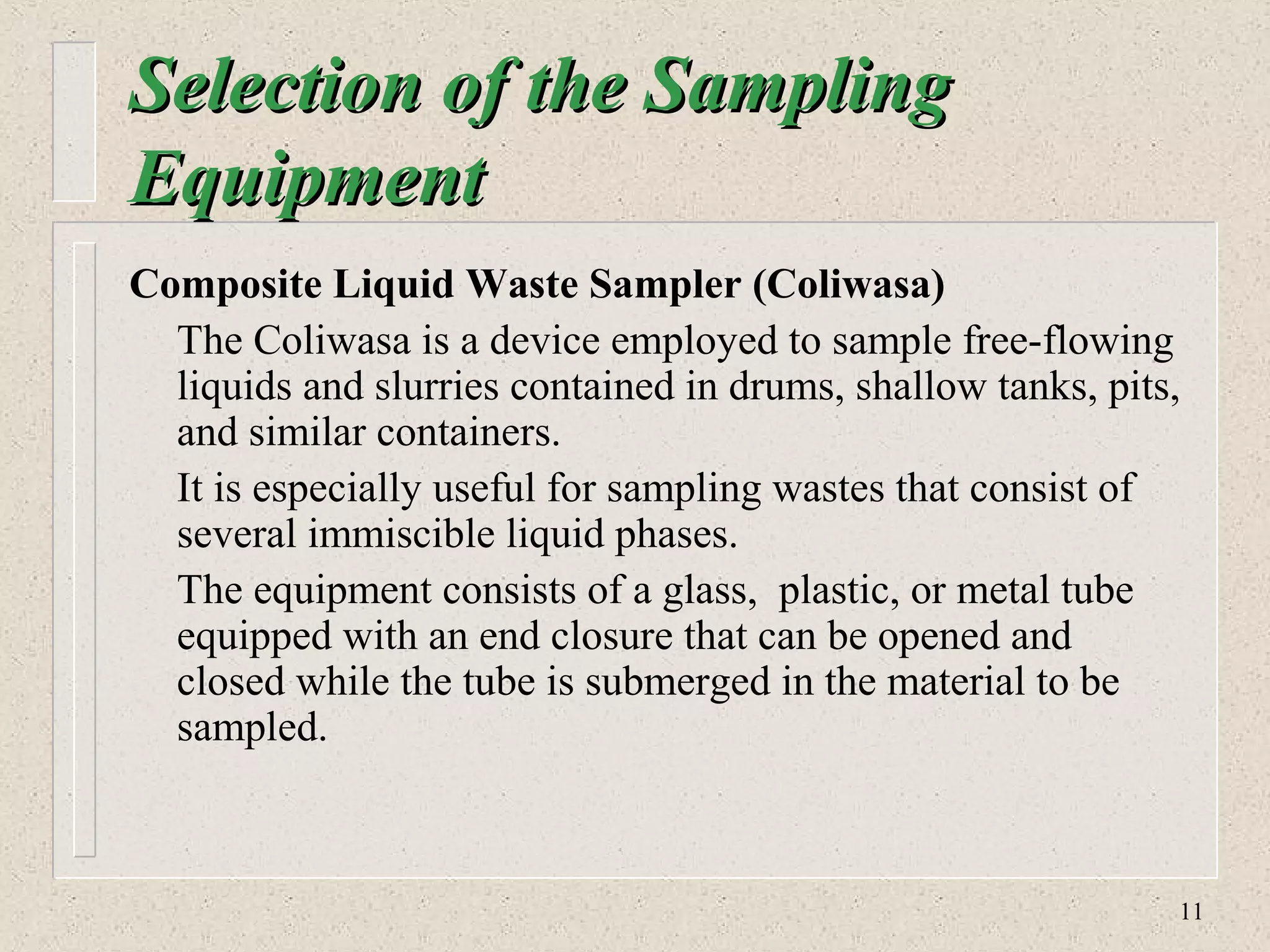 Uploaded 9 april 2016 mahesh joshi hazardous waste sampling techniques ...
