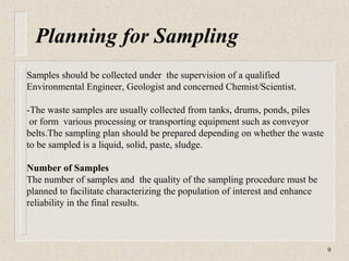 Uploaded 9 april 2016 mahesh joshi hazardous waste sampling techniques ...
