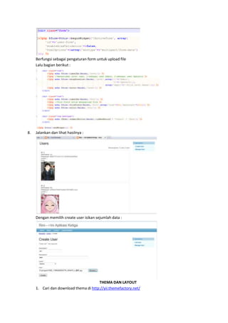 Upload file dengan yii frame work | DOCX