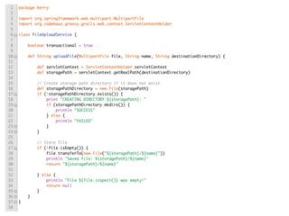Upload files with grails | PPT