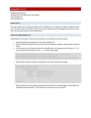Uploadify v2.1.0 manual | PDF
