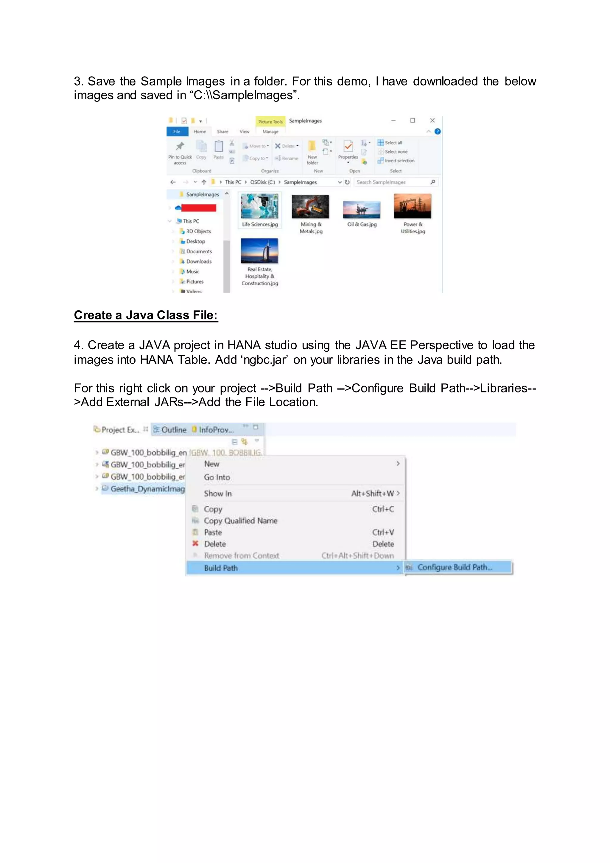 Upload images in to sap hana | DOCX