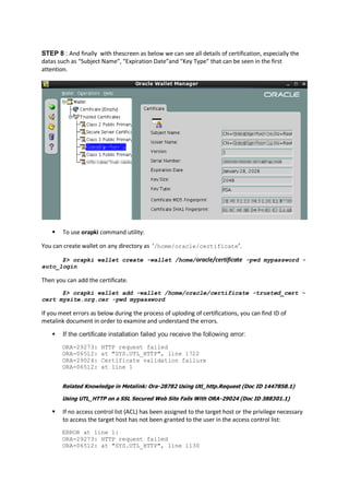 Uploading certificate with oracle wallet manager and orapki utilities | PDF
