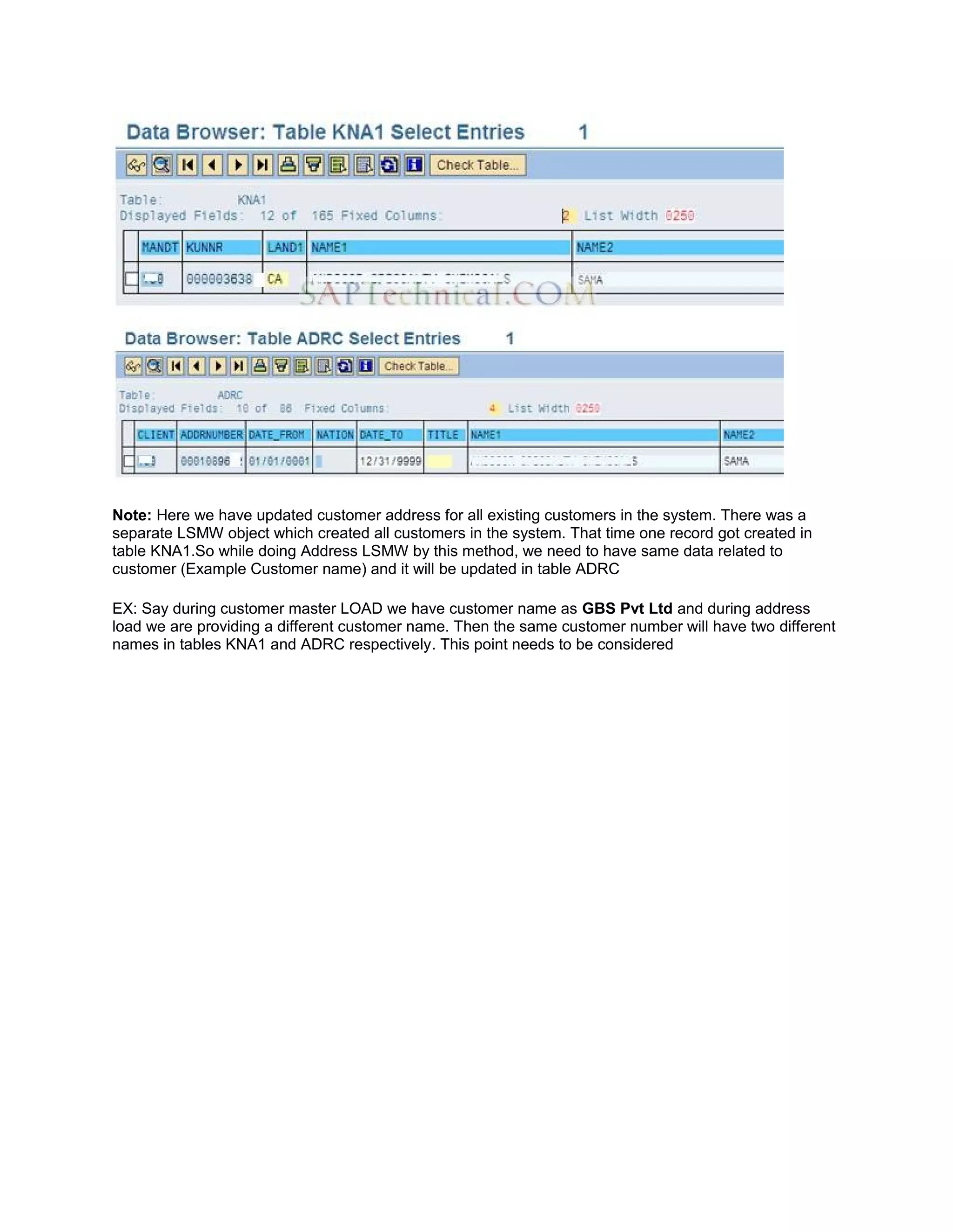 Uploading customer master extended address using bapi method | DOC