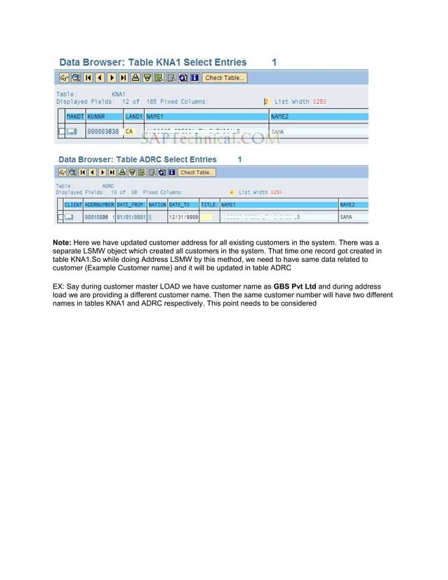 Uploading customer master extended address using bapi method | DOC