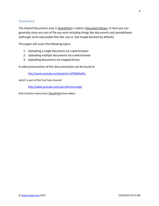 Uploading Documents To Share Point Document Library | PDF