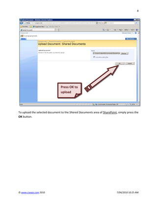 Uploading Documents To Share Point Document Library | PDF