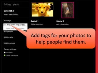 Uploading photos to flickr | PPTX | Technology & Computing