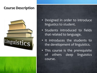 Introduction to Linguistics_1 Syllabus Overview | PPT | Free Download