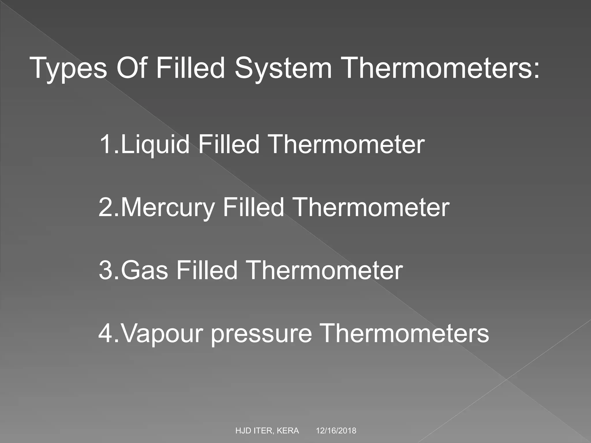 Filled System Thermometers | PPTX