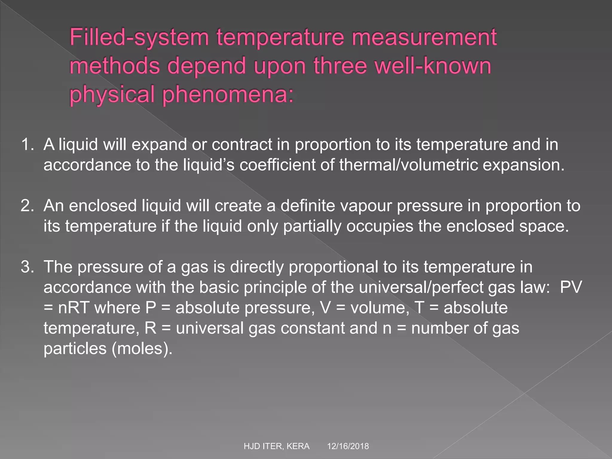 Filled System Thermometers | PPTX